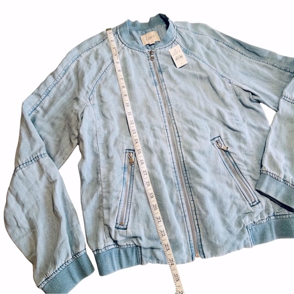 LOFT | Jackets & Coats | Loft Linen Chambray Bomber Jacket | Poshmark
